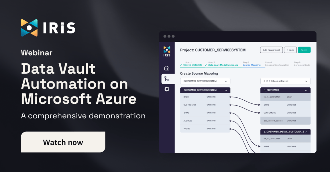 IRiS – Data Vault Automation Software for Faster, Smarter Code Generation
